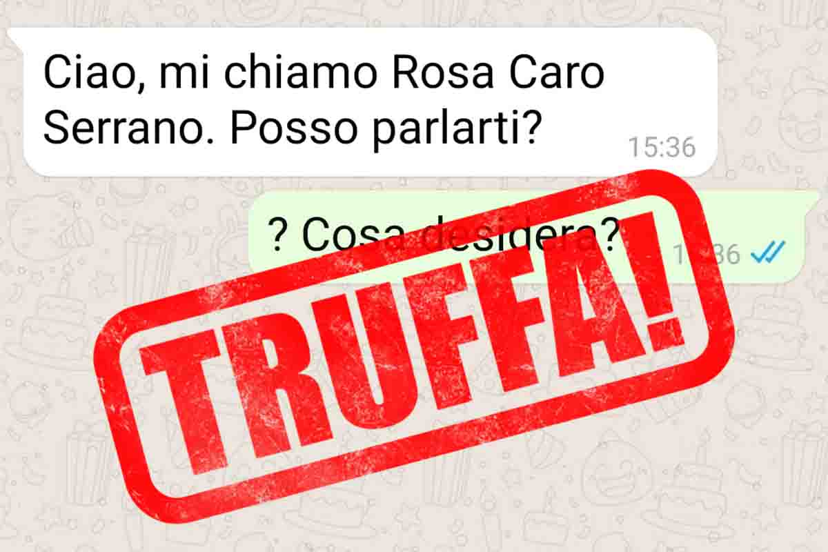Attenzione alla nuova truffa WhatsApp: "Mi chiamo Rosa Caro Serrano ...