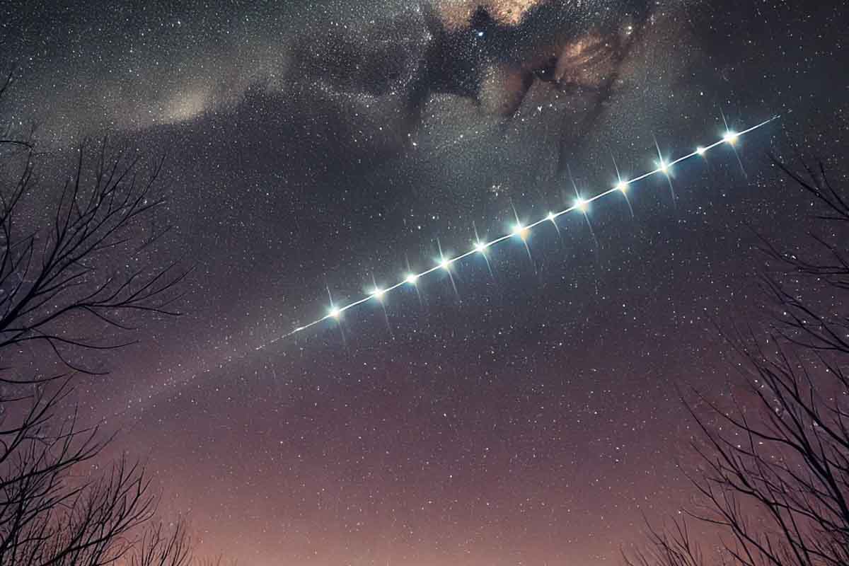 Oggi il trenino di satelliti Starlink passerà sopra l'Italia più ... Oggi il trenino di satelliti Starlink passerà sopra l'Italia più ...