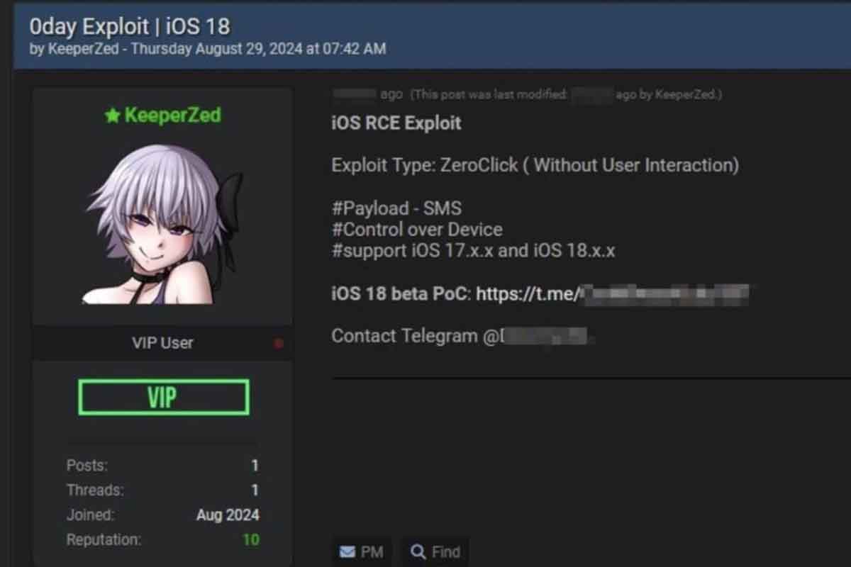 iPhone in pericolo con un semplice SMS: exploit zero-click per iOS in vendita sul dark web - Nextme